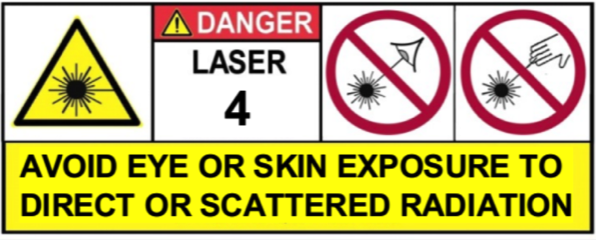 Example of a specific Laser Safety Facts label